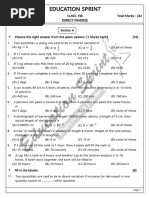 Class-8-Mathematics-Worksheet-DIRECT AND INVERSE PROPORTION | PDF | Speed