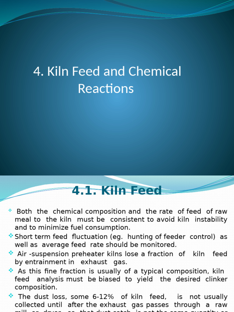 4 Kiln Feed and Chemical Reactions | PDF | Cement | Aluminium Oxide