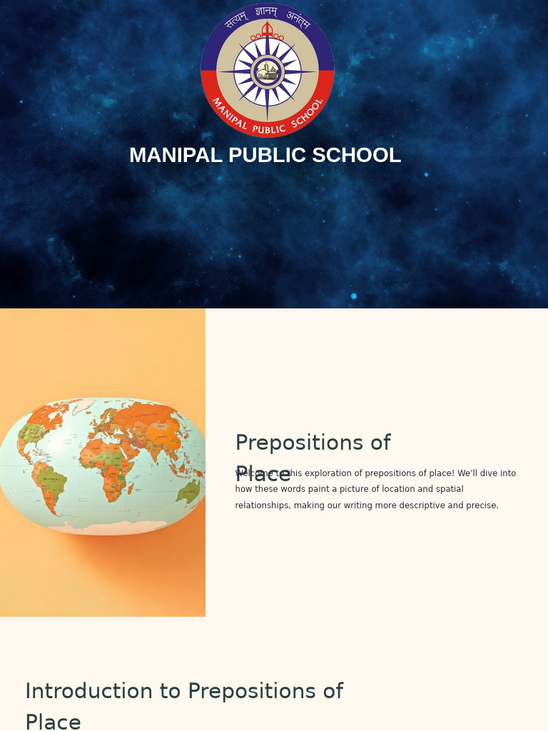 Prepositions of Place | PDF