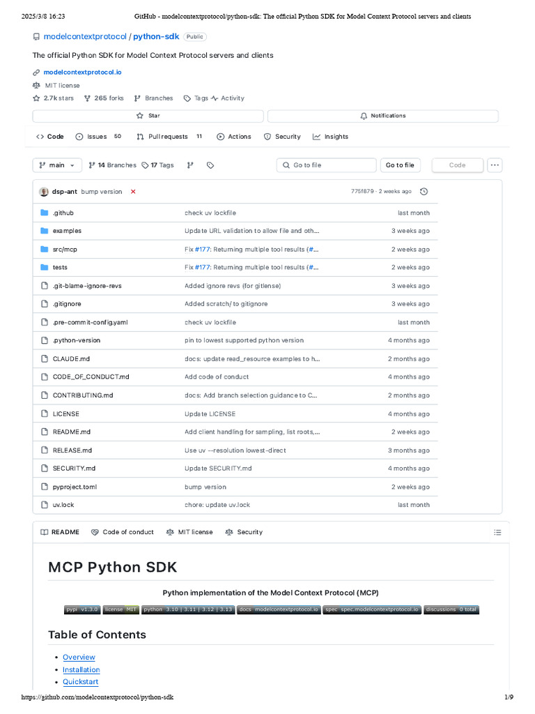 1github Modelcontextprotocolpython Sdk The Official Python Sdk For Model Context Protocol