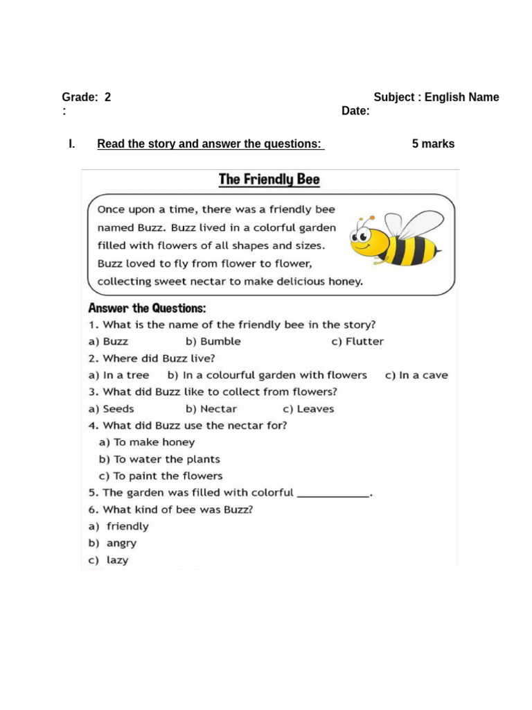 Grade 2 English | PDF