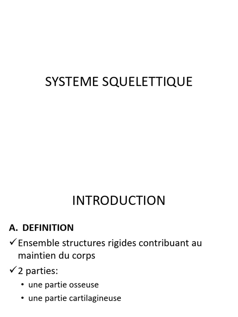 Chap 2 - SYSTEME SQUELETTIQUE 2022 | PDF | Cartilage | Anatomie