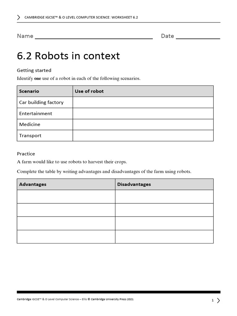 Igcse Compsci 2ed TR Worksheet 6.2 | PDF