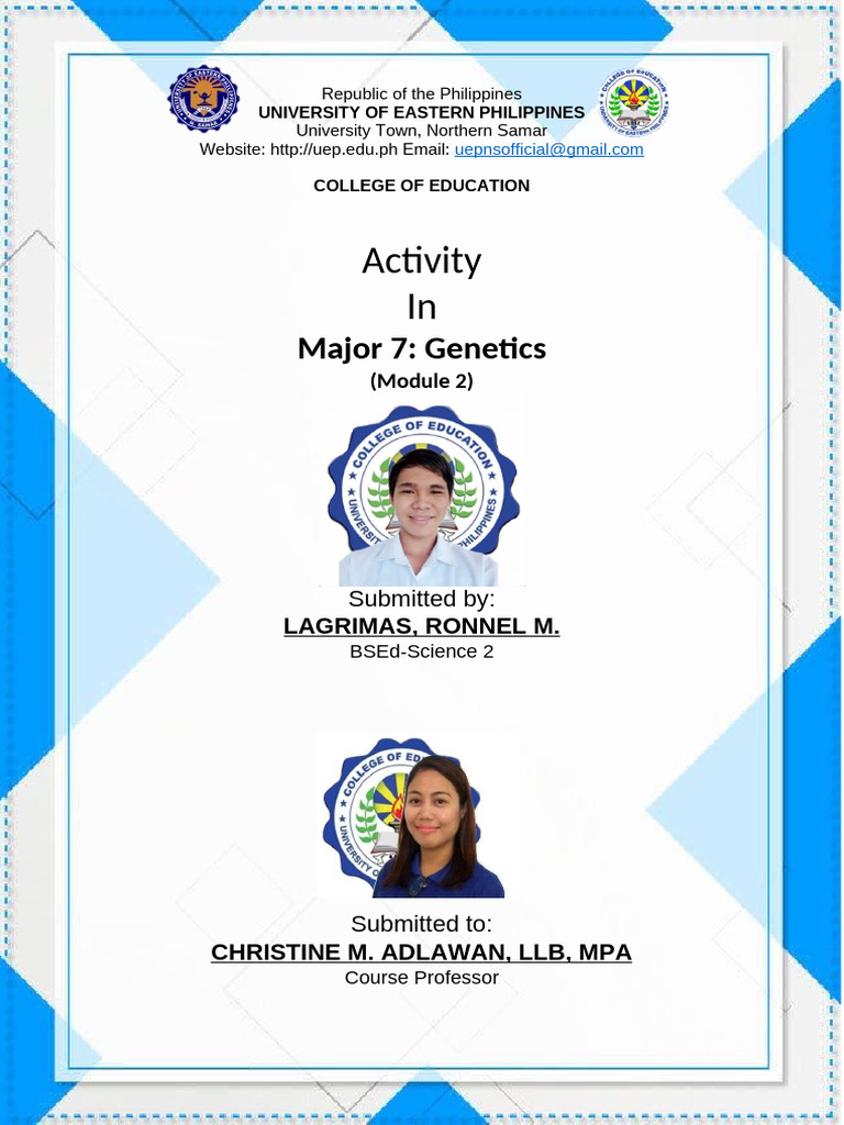 Module 2 Activity in Genetics - Lagrimas, Ronnel M. | PDF