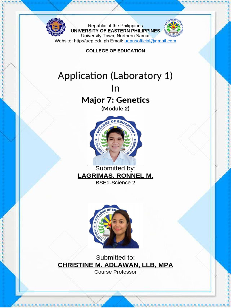 Module 2 Application in Genetics_Lagrimas, Ronnel M - Copy | PDF | Translation (Biology ...