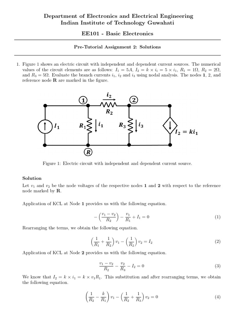 Pre_Tutorial_Solution_2_2023 | PDF | Electronic Circuits | Electrical ... Pre_Tutorial_Solution_2_2023 | PDF | Electronic Circuits | Electrical ...