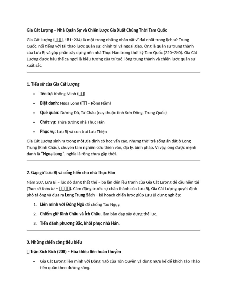 Gia Cát Lư NG | PDF
