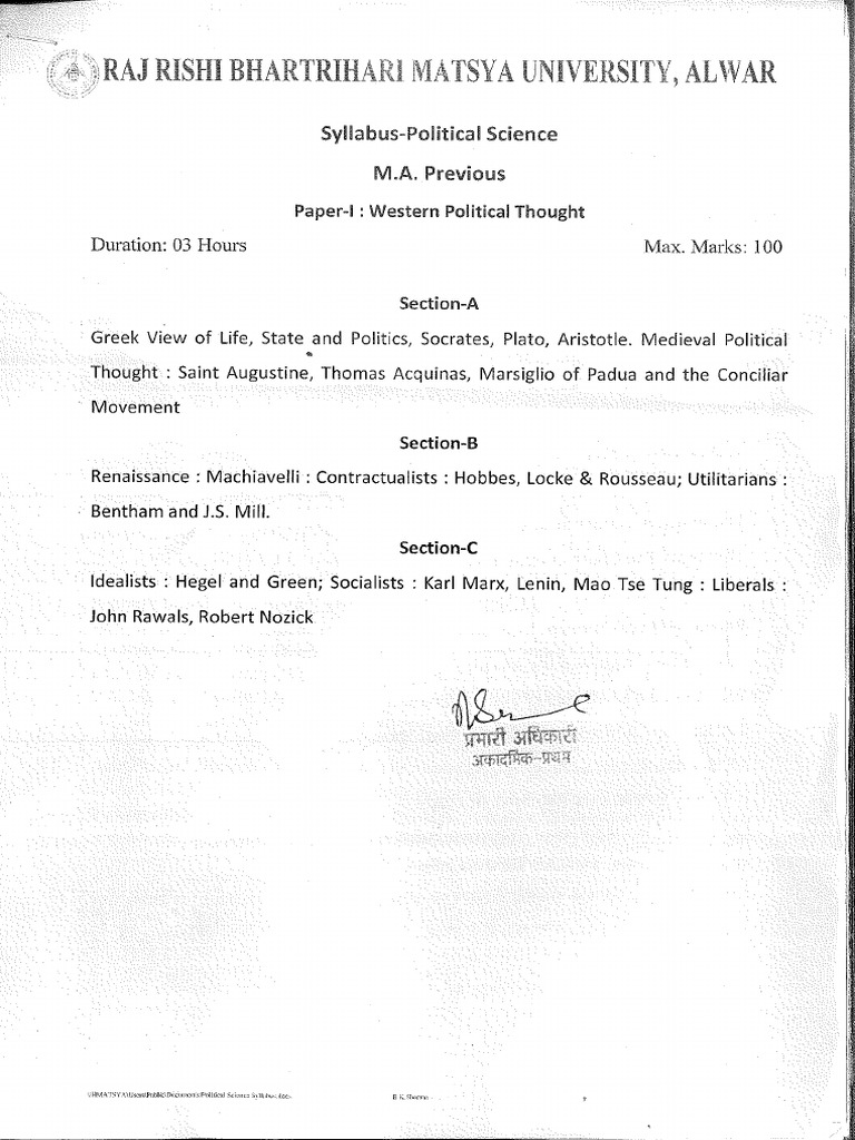10-10-17MA Pre Political Science Syllabus | PDF