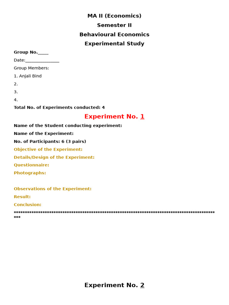 Behavioural Eco Presentation | PDF | Experiment | Cognition