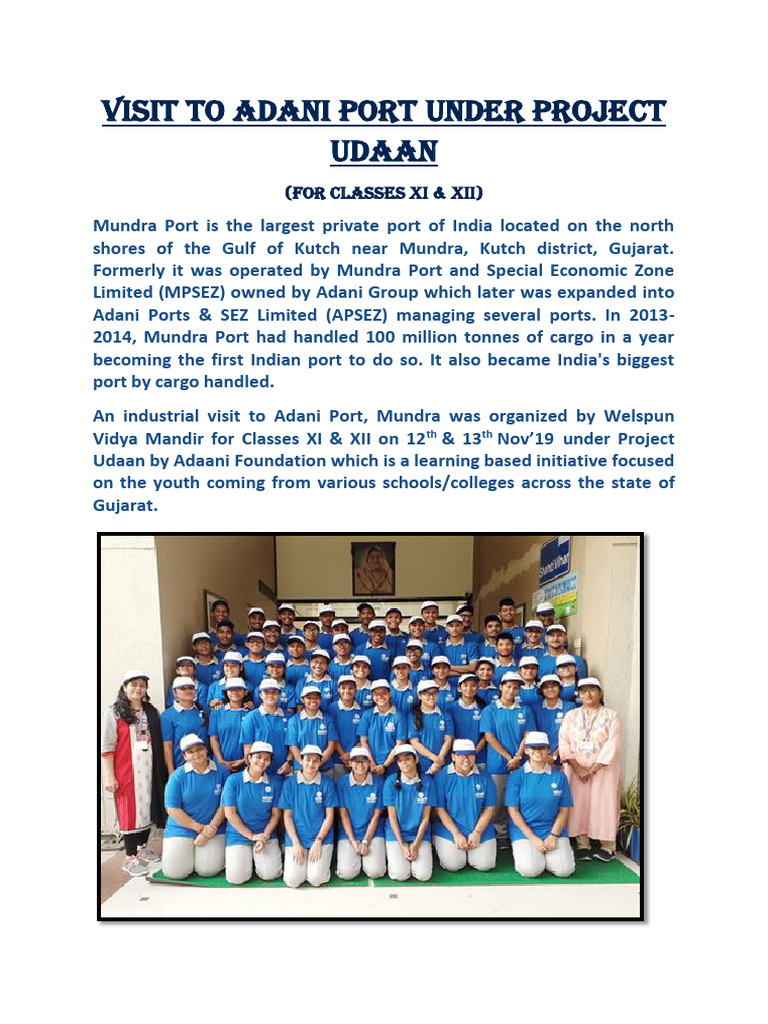 Visit To Adani Port Under Project Udaan | PDF