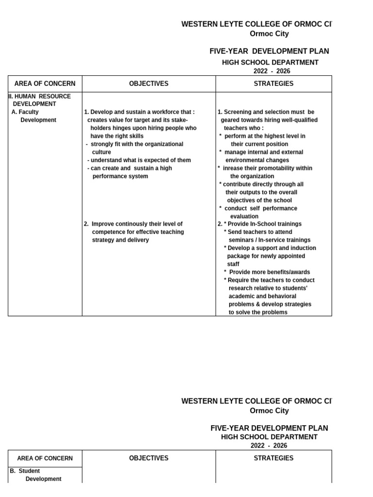 FIVE - YEAR Development Plan | PDF | Curriculum | Libraries