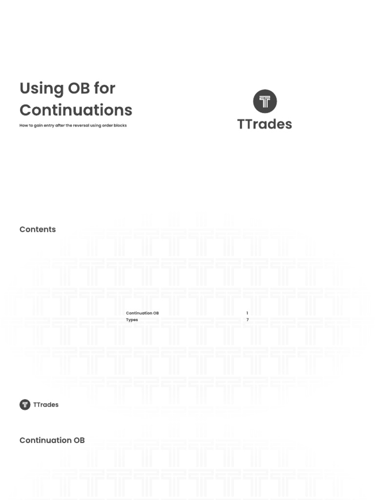 Mastering Continuation Order Blocks | PDF
