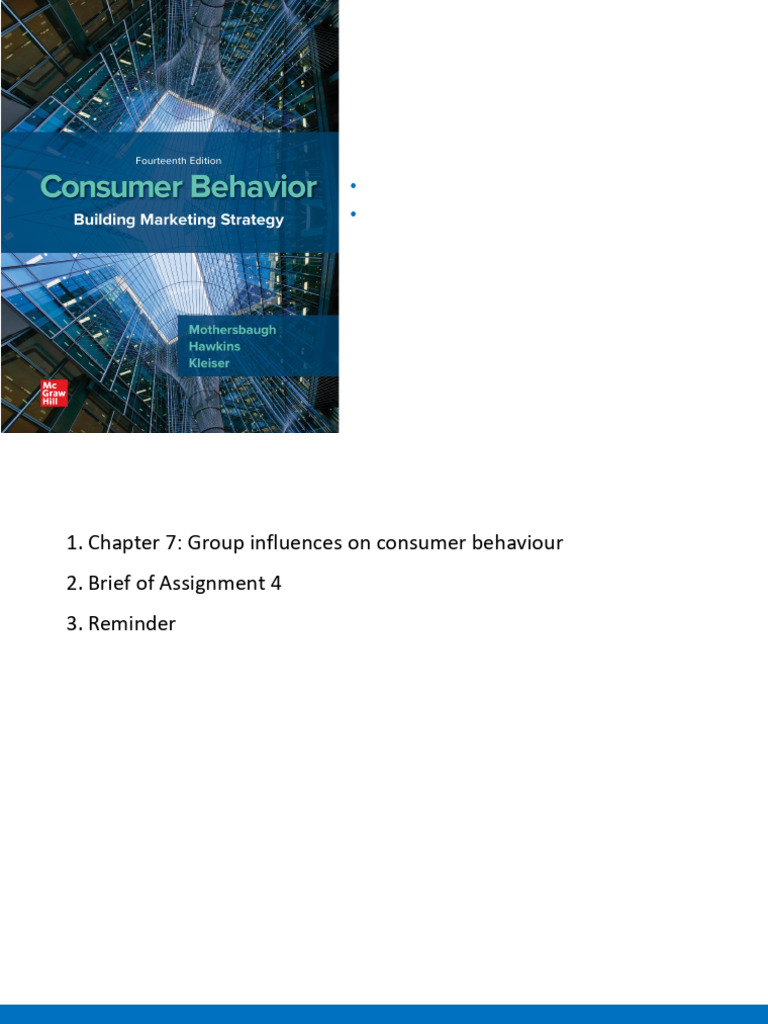 CB - Session 4 - Chap 7 & A4 Brief - WSU | PDF | Consumer Behaviour | Behavior