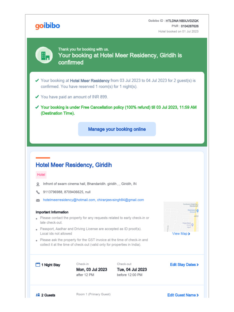 Booking Confirmation Voucher | PDF