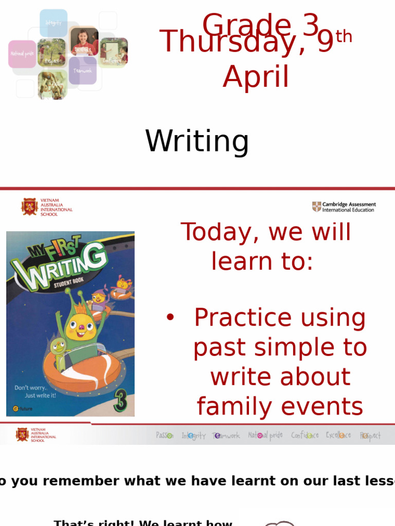 Writing (Part 2) - Simple Past Tense - Friday 10th April | PDF
