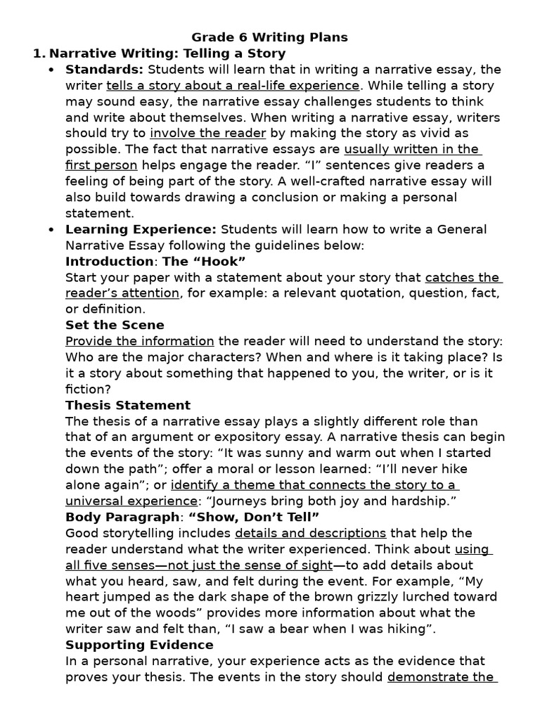 Writing An Essay - Grade 6 | PDF | Essays | Cognition