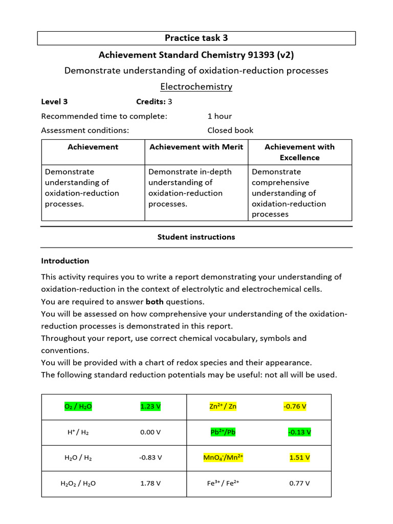 Oxidation-Reduction in Electrochemistry | PDF | Redox | Electrochemistry