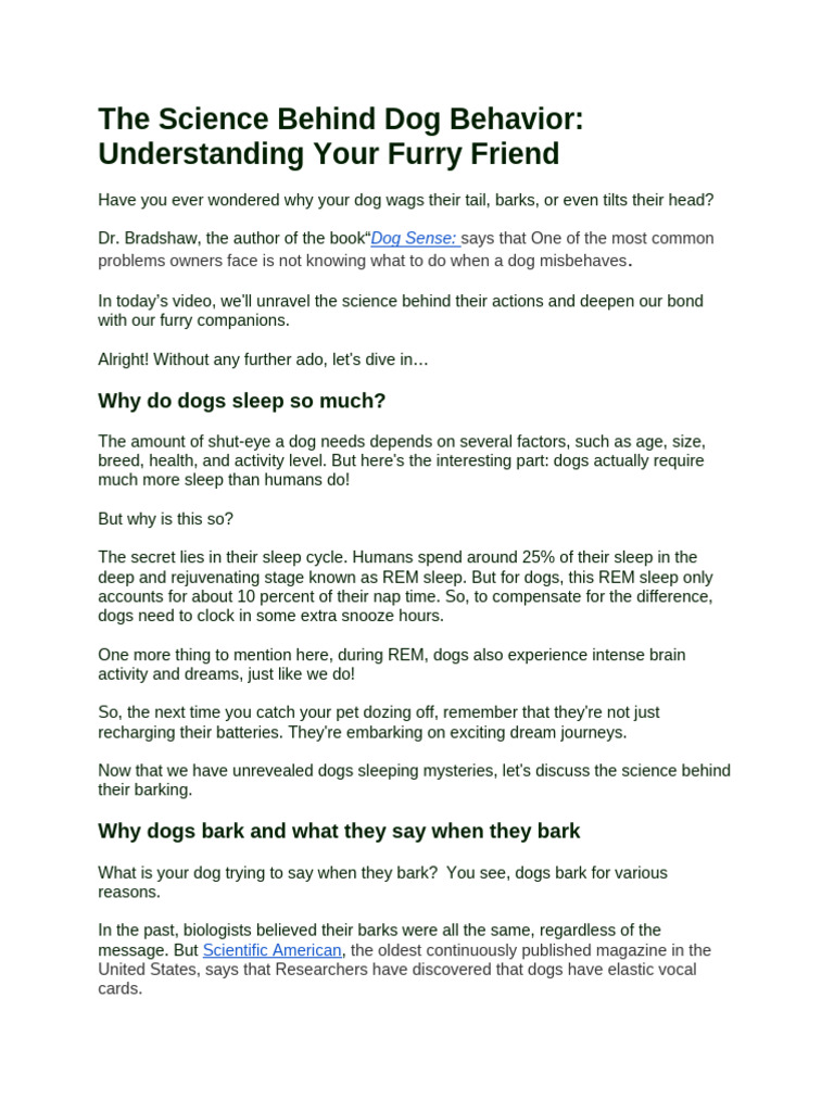 2 - The Science Behind Dog Behavior | PDF | Dogs | Visual Perception