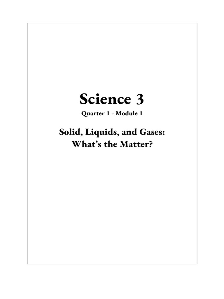 Science - GRADE 3 | PDF | Liquids | Water