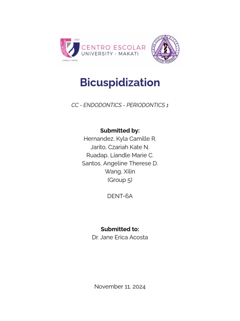 Bicuspidization EndoPerio Group 5 Report | PDF | Periodontology ...