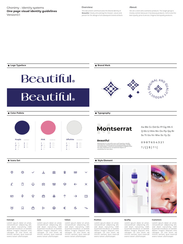 Brand Identity Guidelines for Beautiful | PDF | Typefaces | Symbols