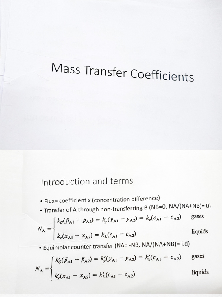Mass Transfer Coefficients | PDF