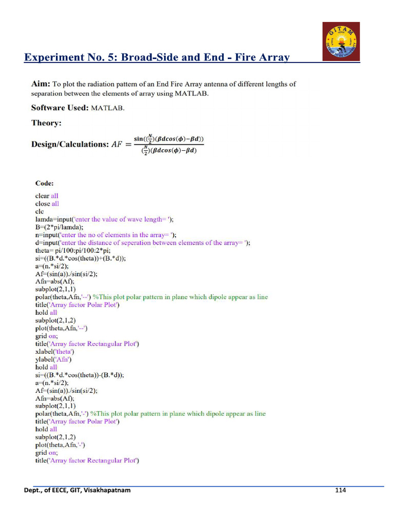 Lab 5. Endfire Array | PDF