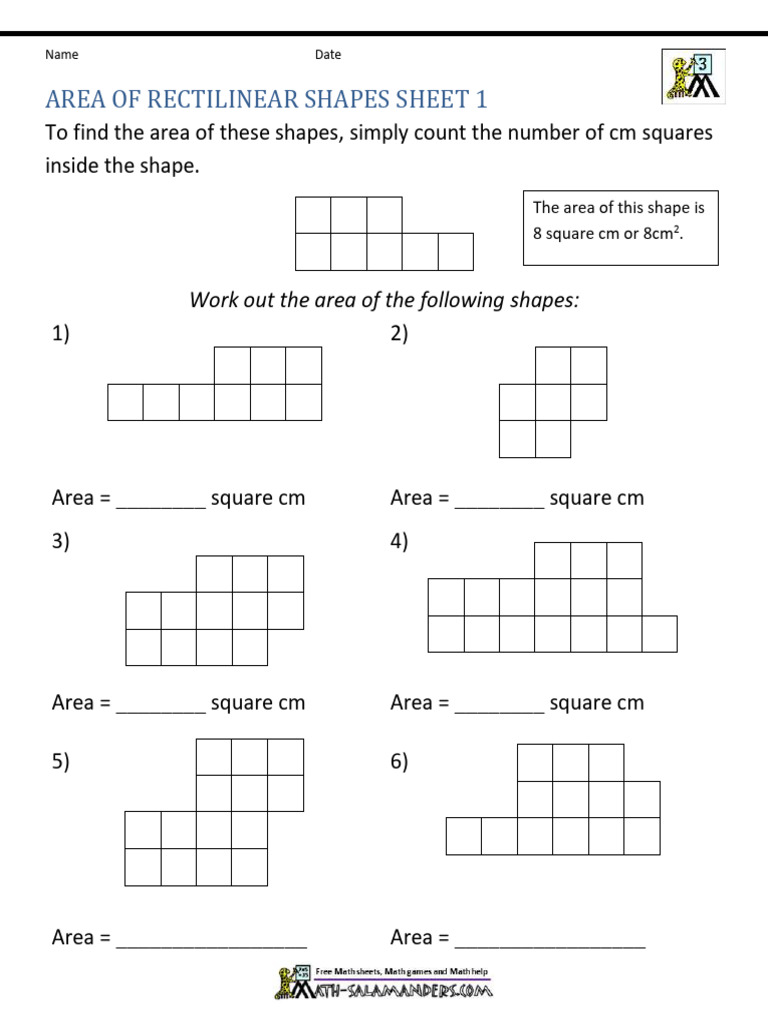 Area of Rectilinear Shapes 1 | PDF