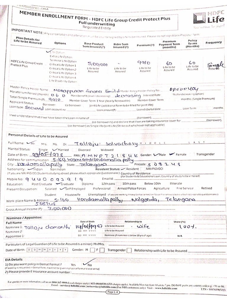 Insurance form | PDF