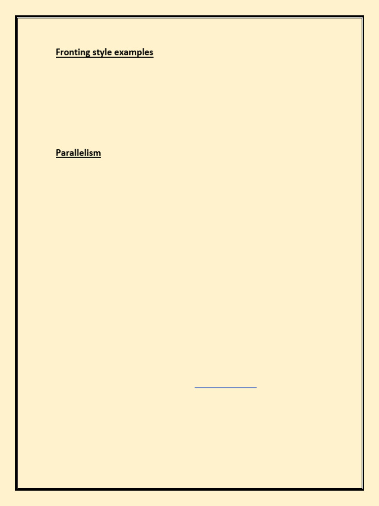 Fronting Parallisim and Amigues Style Examples | PDF