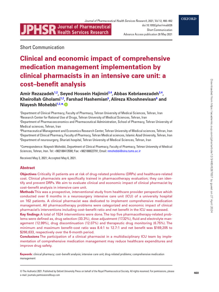 CBA1 | PDF | Pharmacy | Health Care