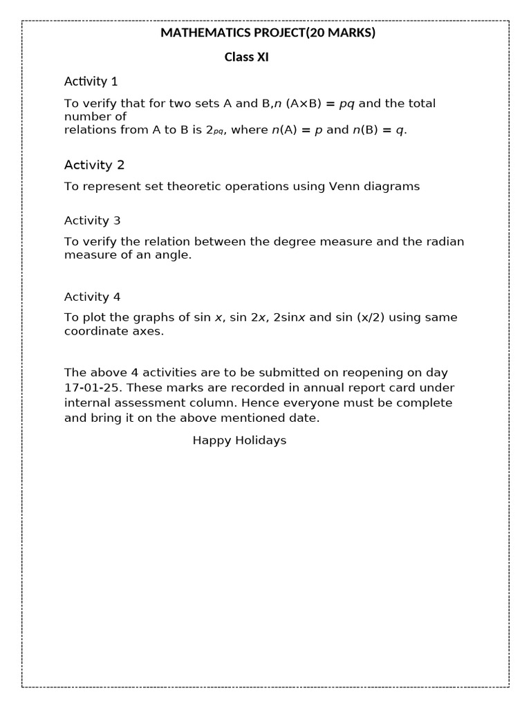 Mathematics Project | PDF