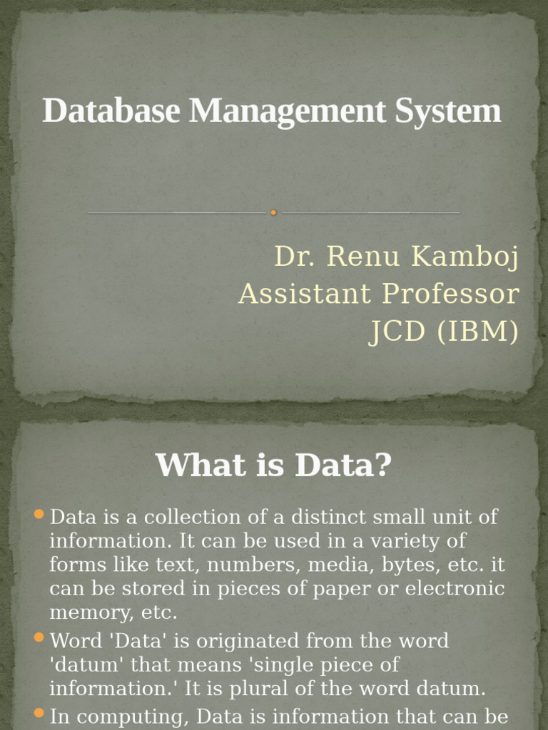 Database Management System (BBA 3rd Sem) | PDF | Databases | Client ...
