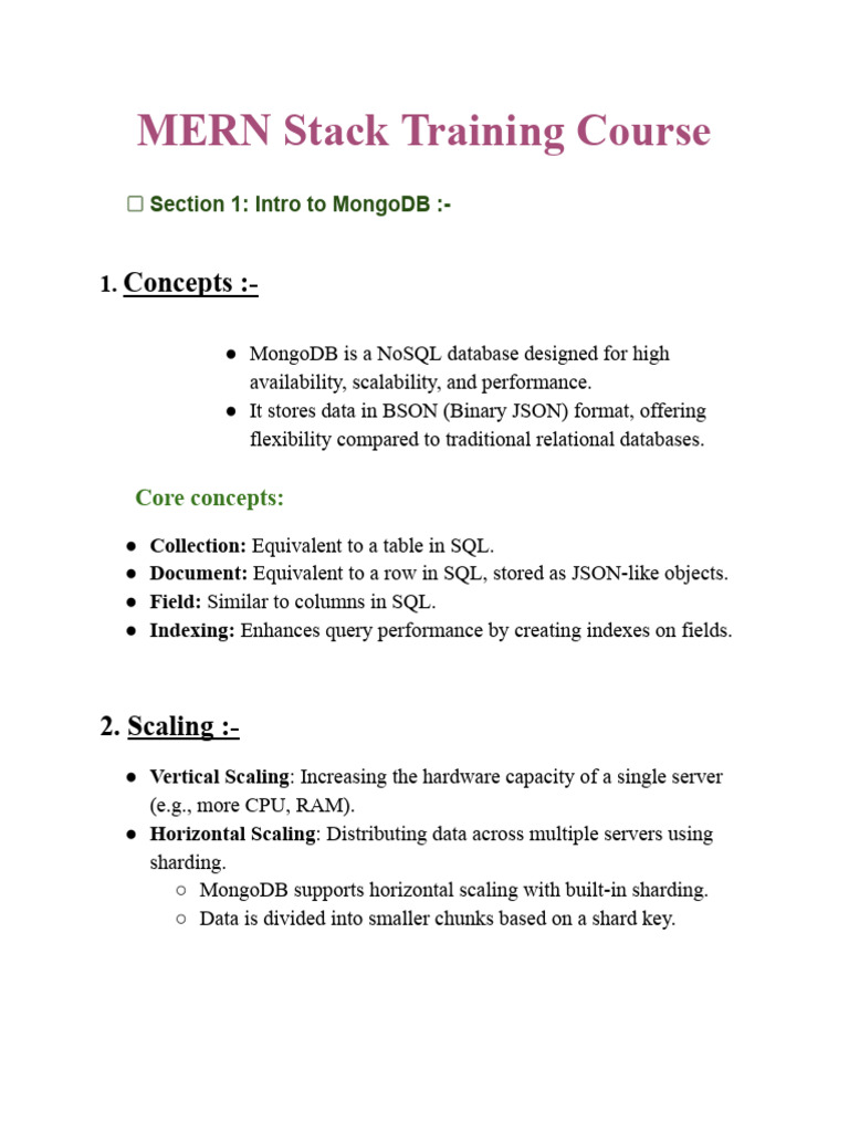 MERN Stack Document | PDF | Mongo Db | Sql MERN Stack Document | PDF | Mongo Db | Sql