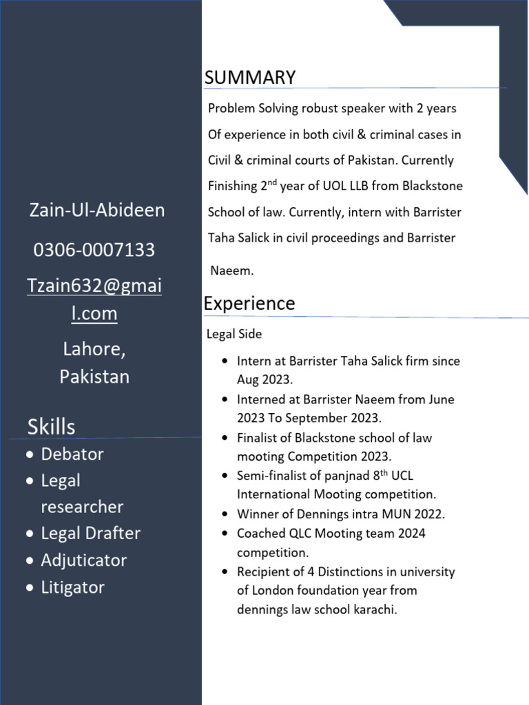 zain resume | PDF