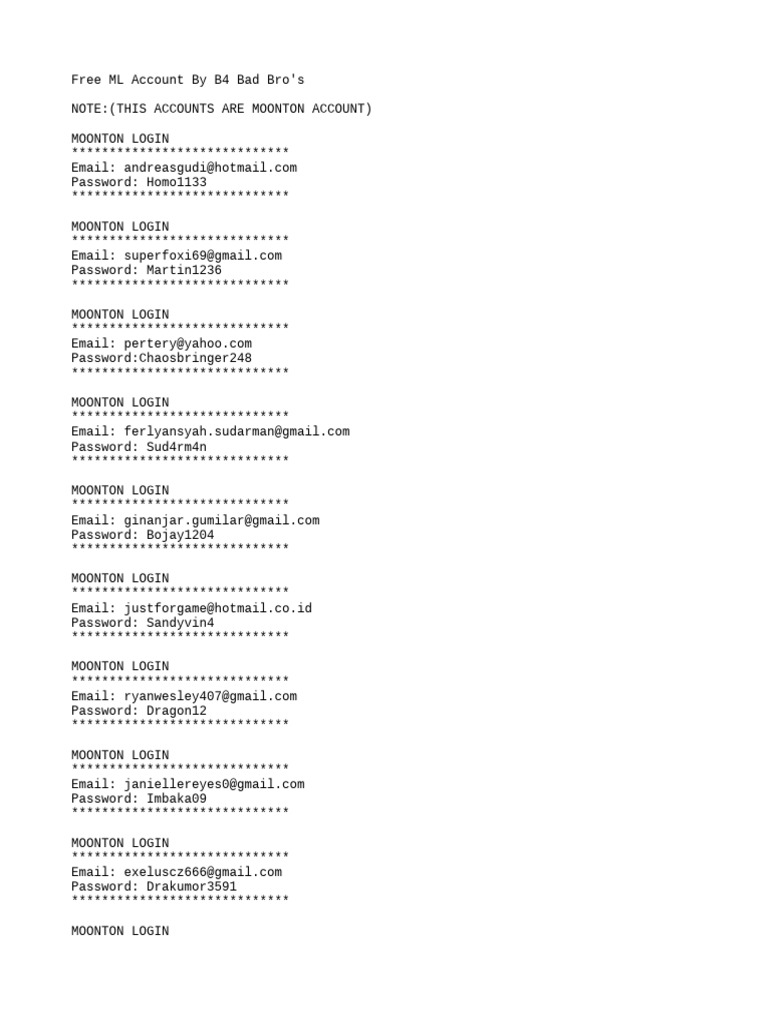 Toaz - Info Free ML Accounts Part 2 by b4 Bad Brox27s PR | PDF | Control (Social And Political ...