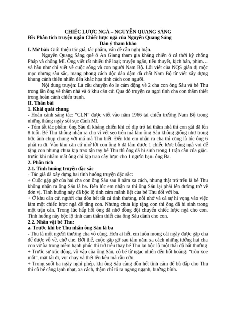 CHIẾC LƯỢC NGÀ | PDF