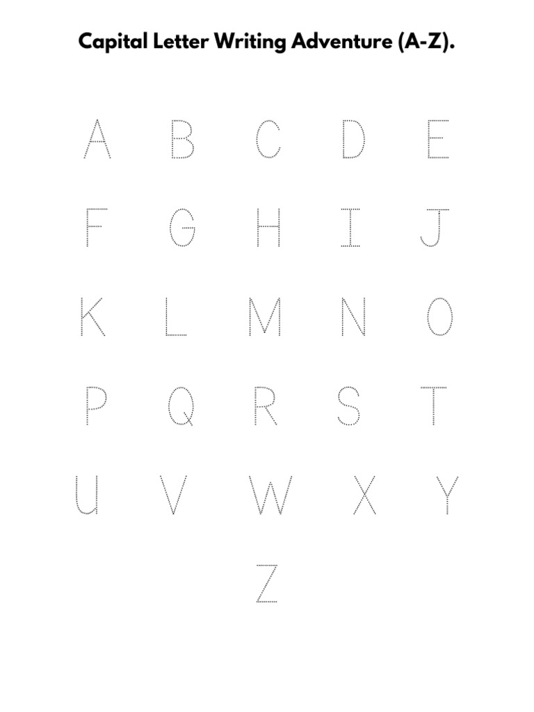 Capital Letter Writing Adventure (a-Z). | PDF