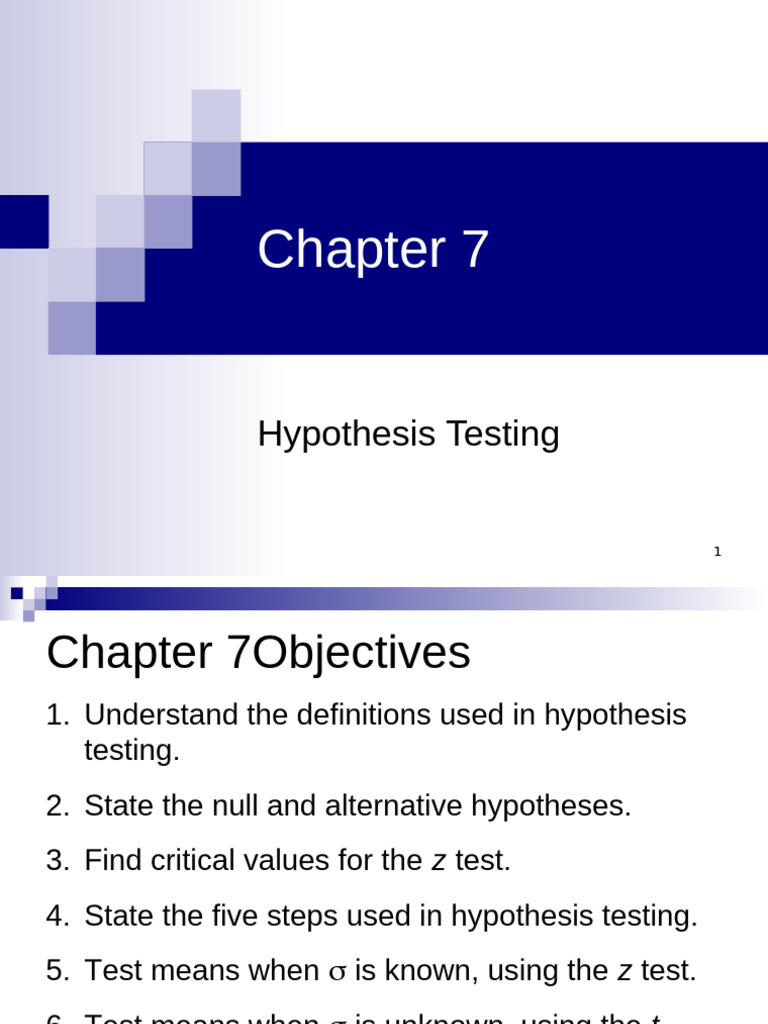 Hypothesis Testing | PDF | Type I And Type Ii Errors | Statistical ...