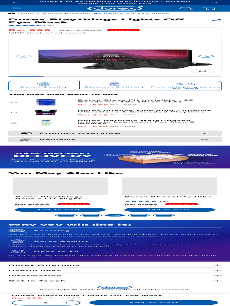 Lights Off Blindfold - Eye Mask – Durex India | PDF