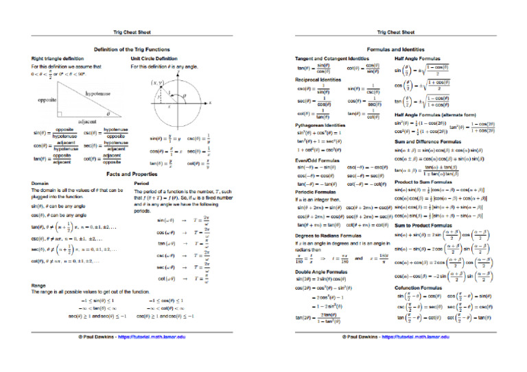 Maths Trig | PDF