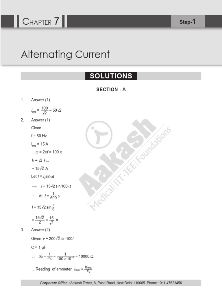 CLS ENG 24 25 XII Phy Target 4 Level 1 Chapter 7 | PDF | Inductor | Electromagnetism