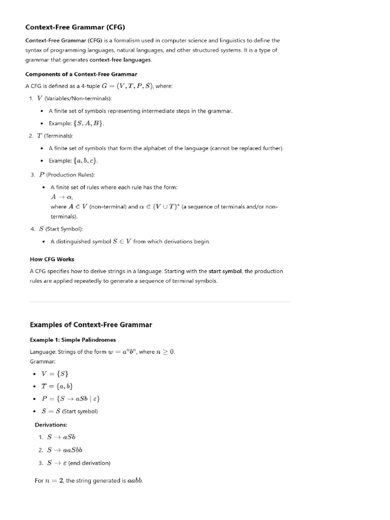Context Free Grammar | PDF