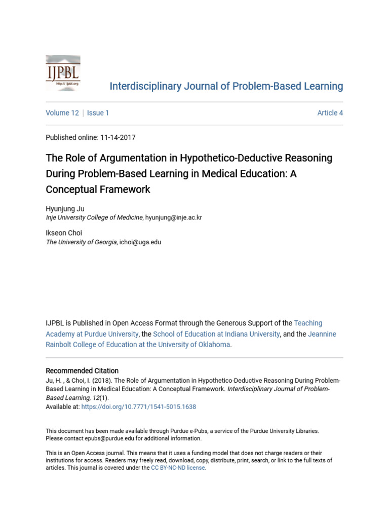 The Role of Argumentation in Hypothetico-Deductive Reasoning During ...