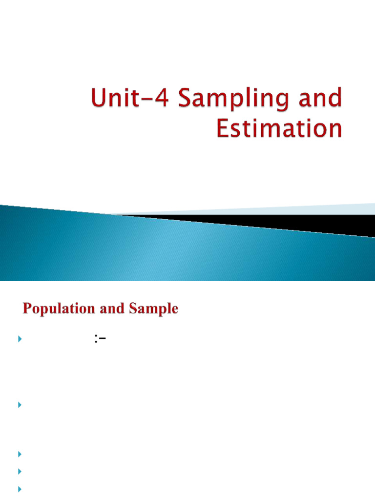 Ch-4 Sampling and Estimation | PDF | Sampling (Statistics) | Normal Distribution