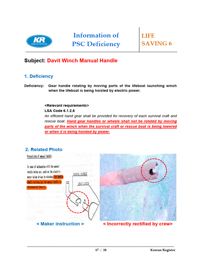 The Manual Handle For The Life Boat Davit Winch | PDF