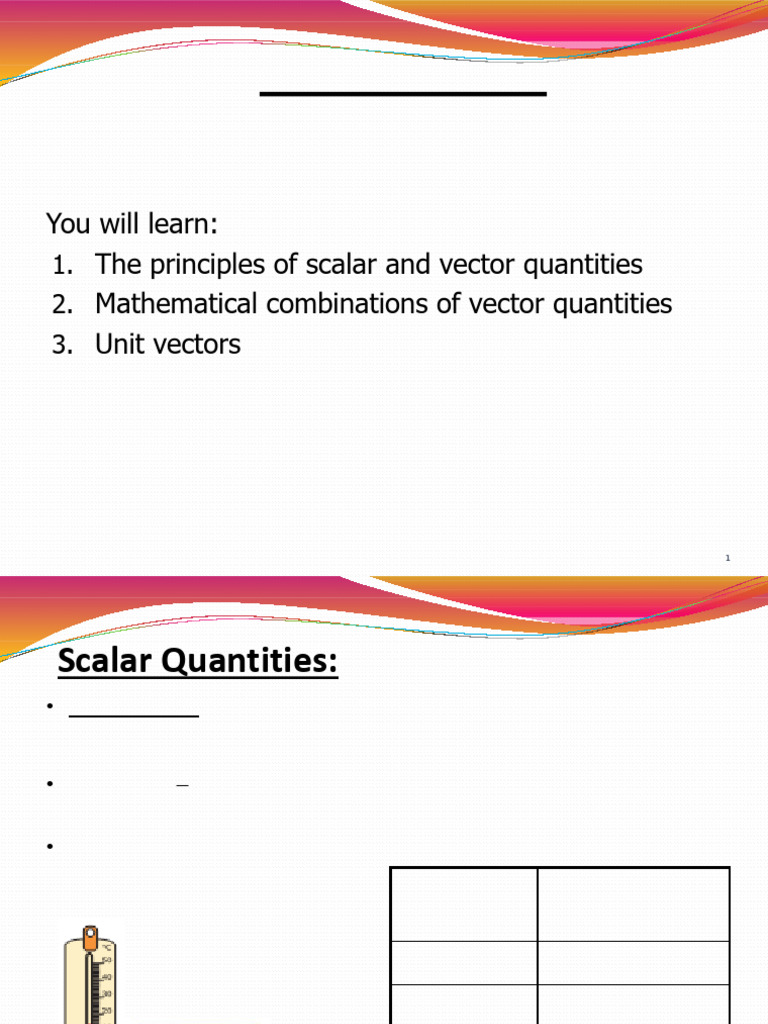 Chapter 3 Scalar and Vector FALL | PDF | Euclidean Vector | Multiplication