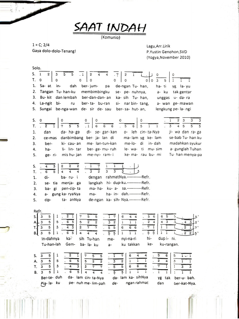 SAAT INDAH - Yustin Genohon | PDF