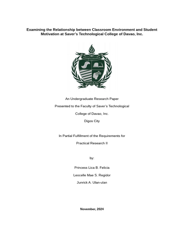 Practical Research Chapter 1 and 2 | PDF | Motivation | Motivational