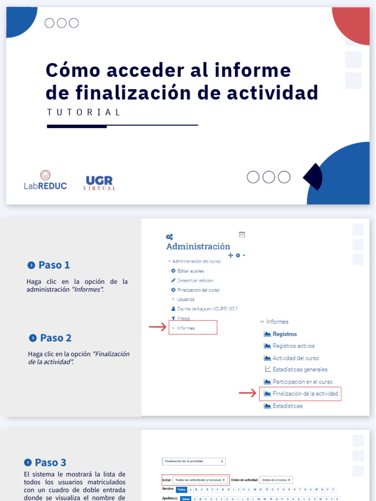 Cómo Acceder Al Informe de Finalización de Actividad | PDF